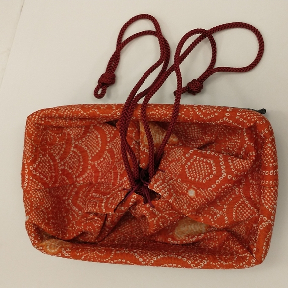 Vintage | Bags | Kinchaku Drawstring Purse Traditional Japanese Kimono ...